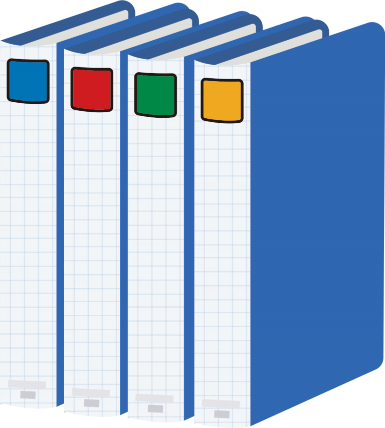 青いボックスファイルのイラスト - ONWAイラスト