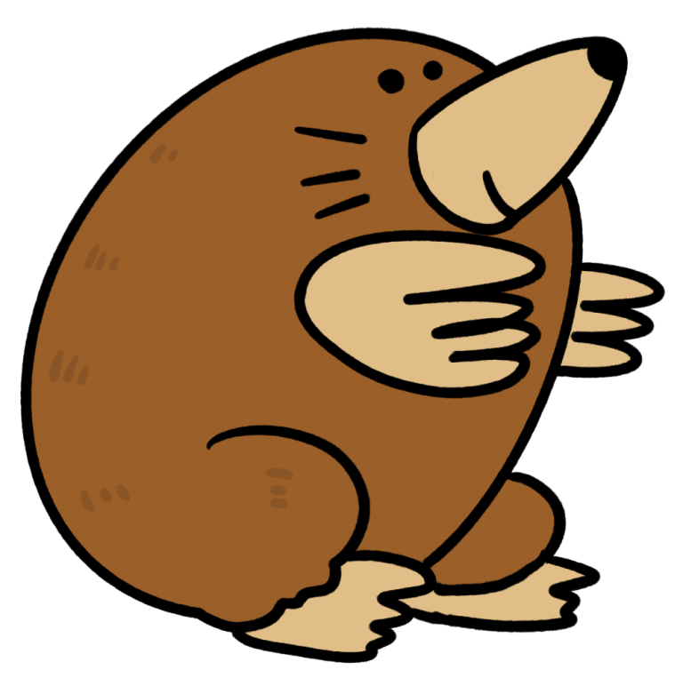 丸いモグラのイラスト - ONWAイラスト