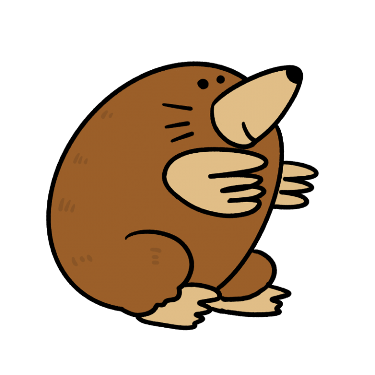 土から顔を出すモグラのイラスト - ONWAイラスト