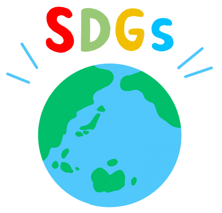 カラフルなSDGsの文字と地球のイラスト - ONWAイラスト