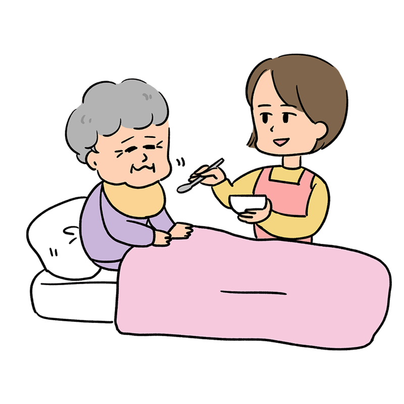 娘を看病するお母さんのイラスト Onwaイラスト