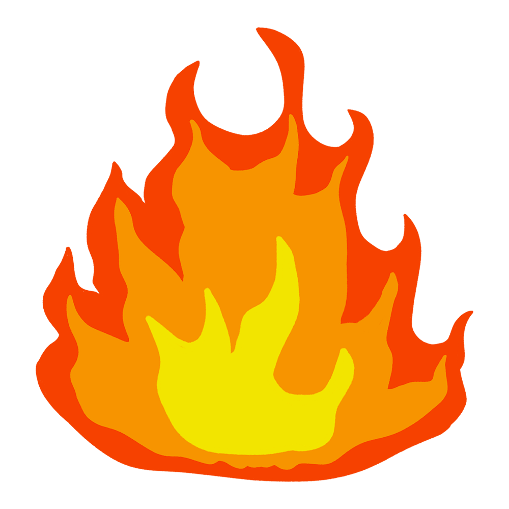 燃え上がる炎のイラスト - ONWAイラスト