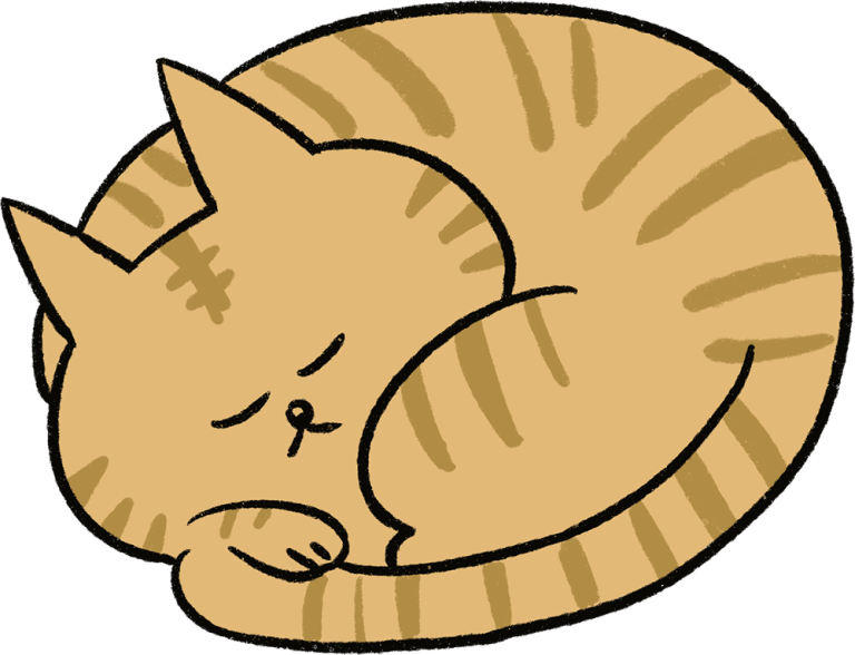 寝てる茶トラのネコのイラスト Onwaイラスト