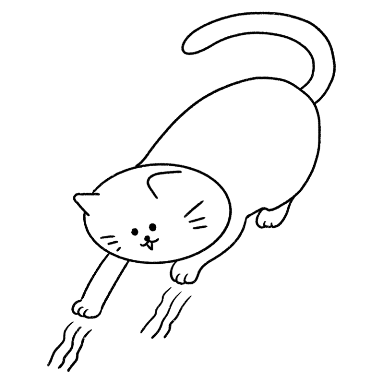 下に向かって爪とぎする茶トラのネコのイラスト Onwaイラスト