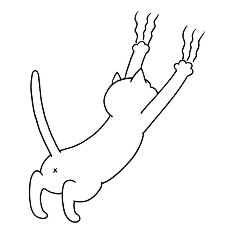 壁に向かって爪とぎする茶トラのネコのイラスト Onwaイラスト