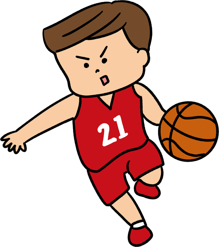 バスケットボールする男子のイラスト - ONWAイラスト