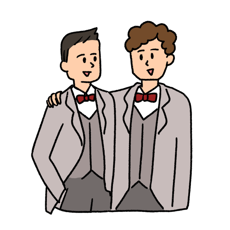 男性の同性結婚のイラスト - ONWAイラスト